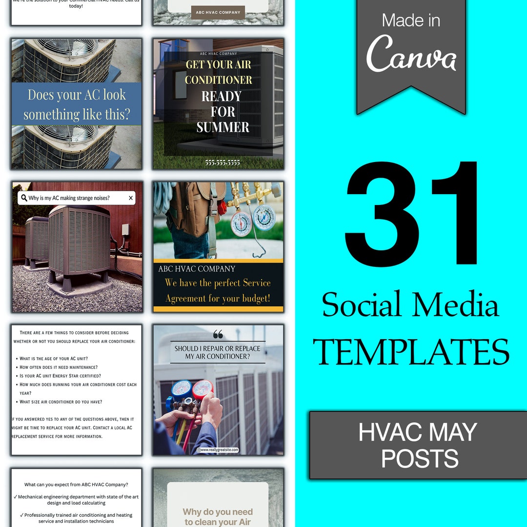 HVAC ︱may 2023 Social Media Posts ︱heating & Cooling ︱company ...