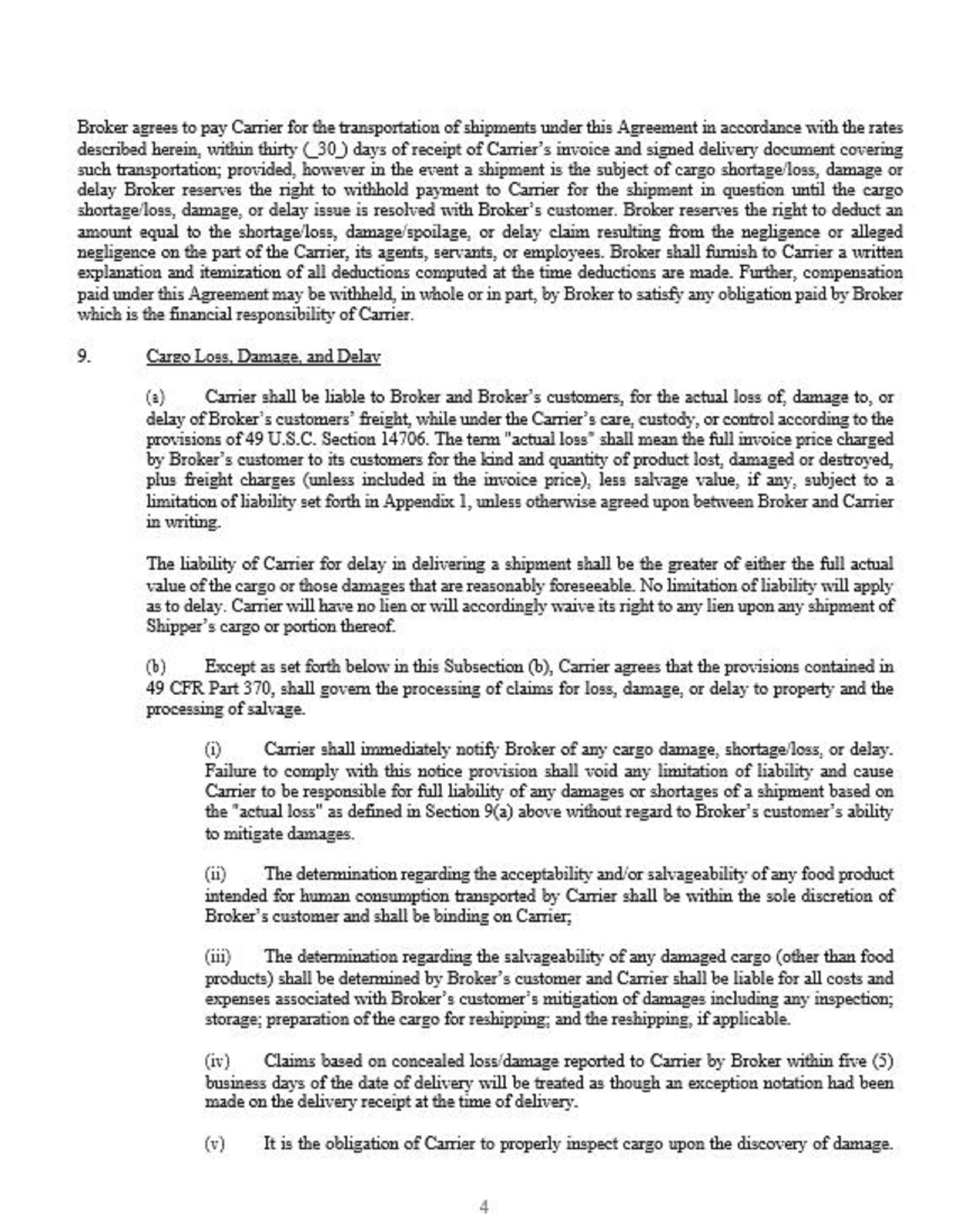 Broker-carrier Agreement ︱contract ︱instant Download ︱template ...