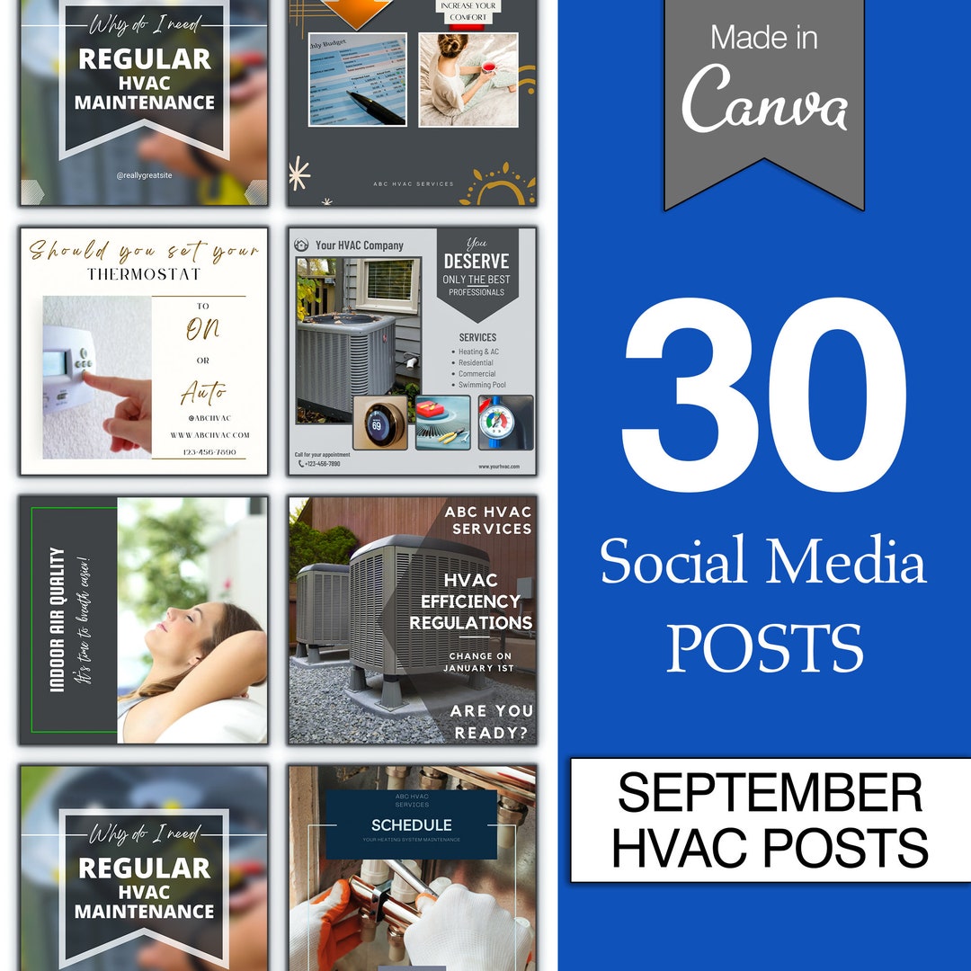 HVAC ︱september Social Media Posts ︱heating & Cooling Fall︱company ...