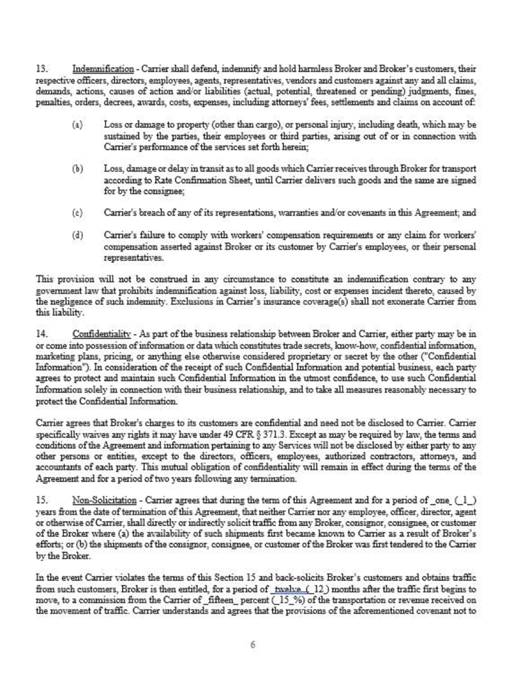 Broker-carrier Agreement ︱contract ︱instant Download ︱template ...