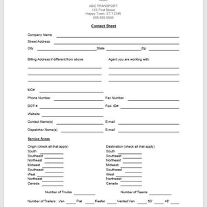 New Carrier Setup Packet ︱ Broker Template ︱carrier Agreement ...