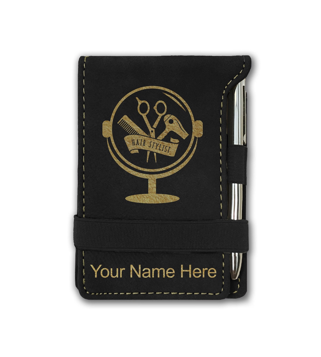 Faux Leather Mini Notepad, hair Stylist, Personalized Engraving ...