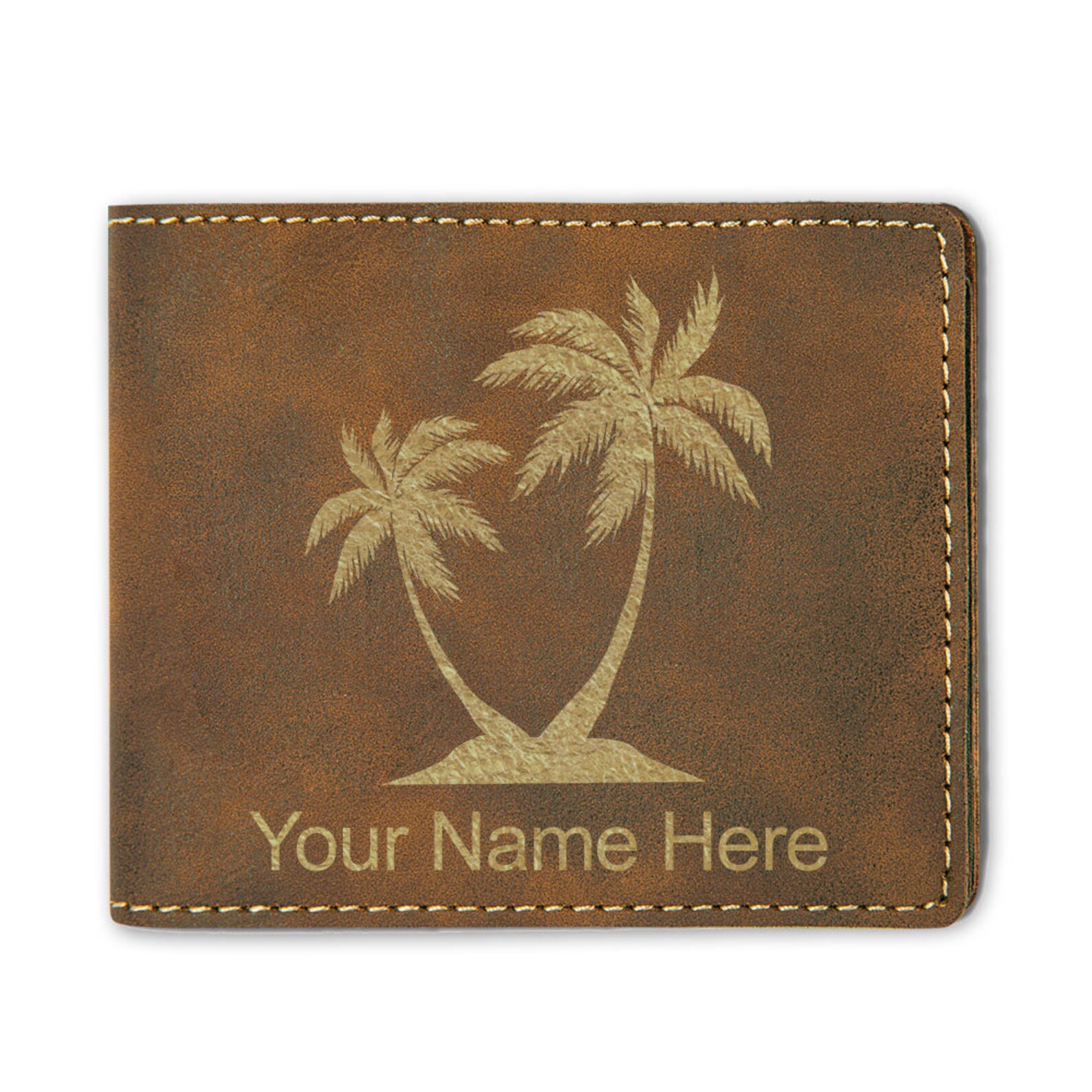 Faux Leather Bi-fold Walletpalm Trees Personalized - Etsy