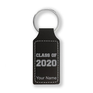 Faux Leather Rectangle Keychain, class of 2020, 2021, 2022, 2023, 2024 ...