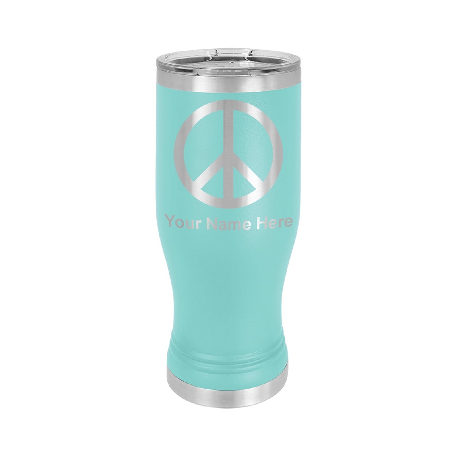 20oz Pilsner Mug, Peace Sign, Personalized Engraving Included - Etsy