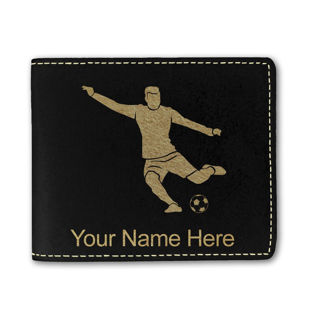 Faux Leather Bi-Fold WalletSoccer Player Man Personalized | Etsy