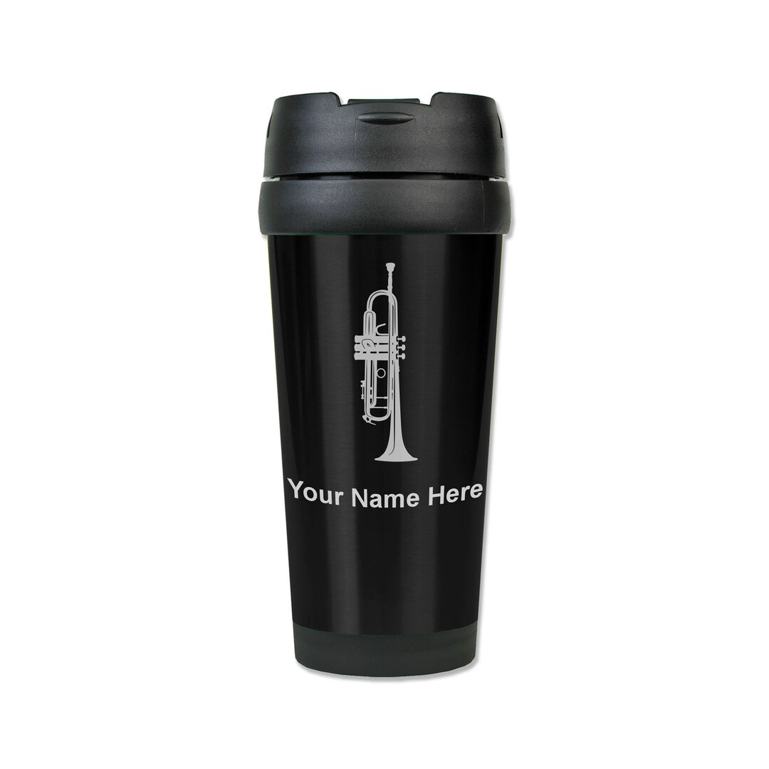 16oz Coffee Travel Mug, Trumpet, Personalized Engraving Included - Etsy