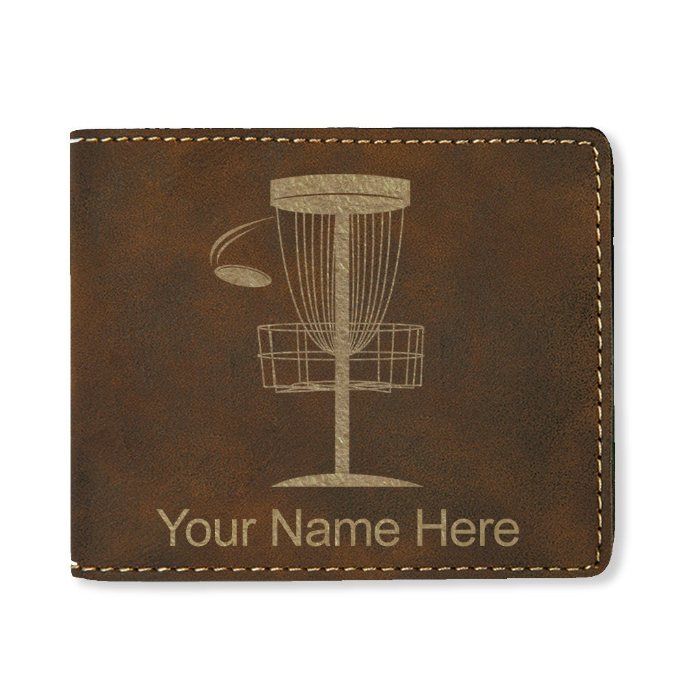 Faux Leather Bi-fold Walletdisc Golf Personalized Engraving - Etsy