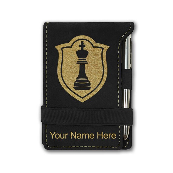 Faux Leather Mini Notepad Chess King Personalized Engraving | Etsy