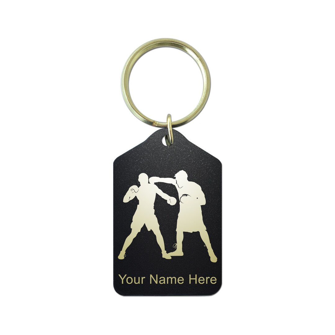 Black Metal Keychain, Boxers Boxing, Personalized Engraving Included - Etsy