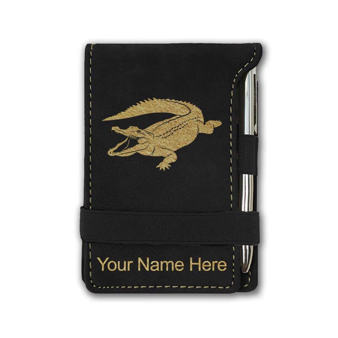 Faux Leather Mini Notepad, Alligator, Personalized Engraving Included ...