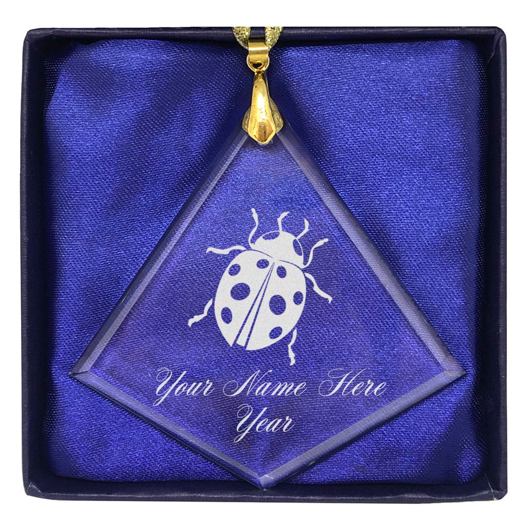 Lasergram Christmas Ornament, Ladybug, Personalized Engraving Included ...