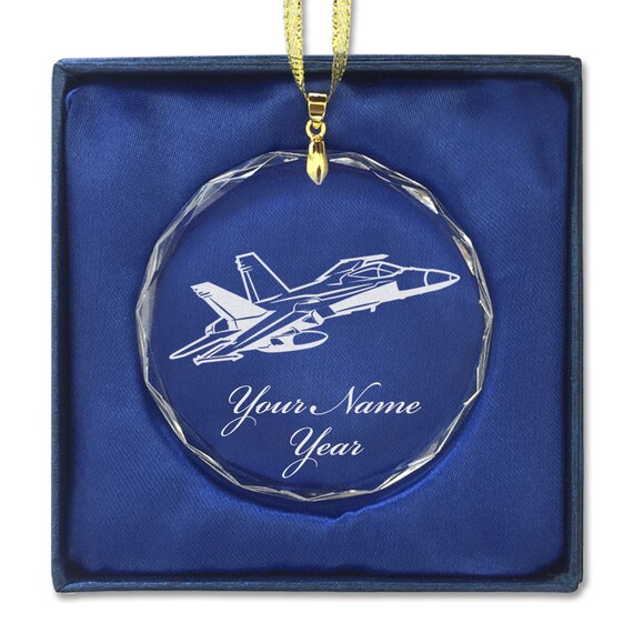 Lasergram Christmas Ornament Fighter Jet 2 Personalized - Etsy