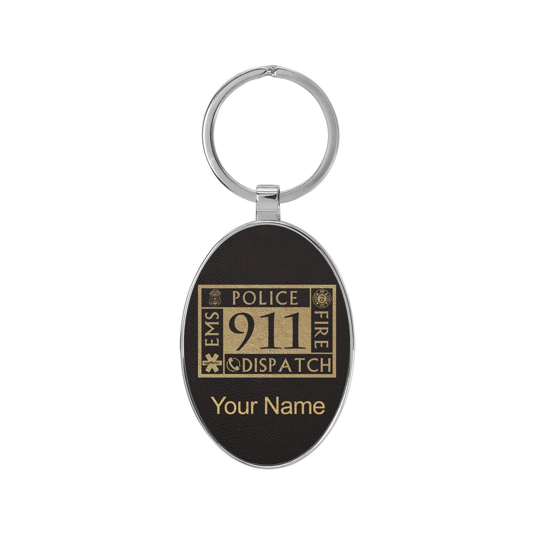 Oval Metal Frame Keychain, Emergency Dispatcher 911, Personalized ...