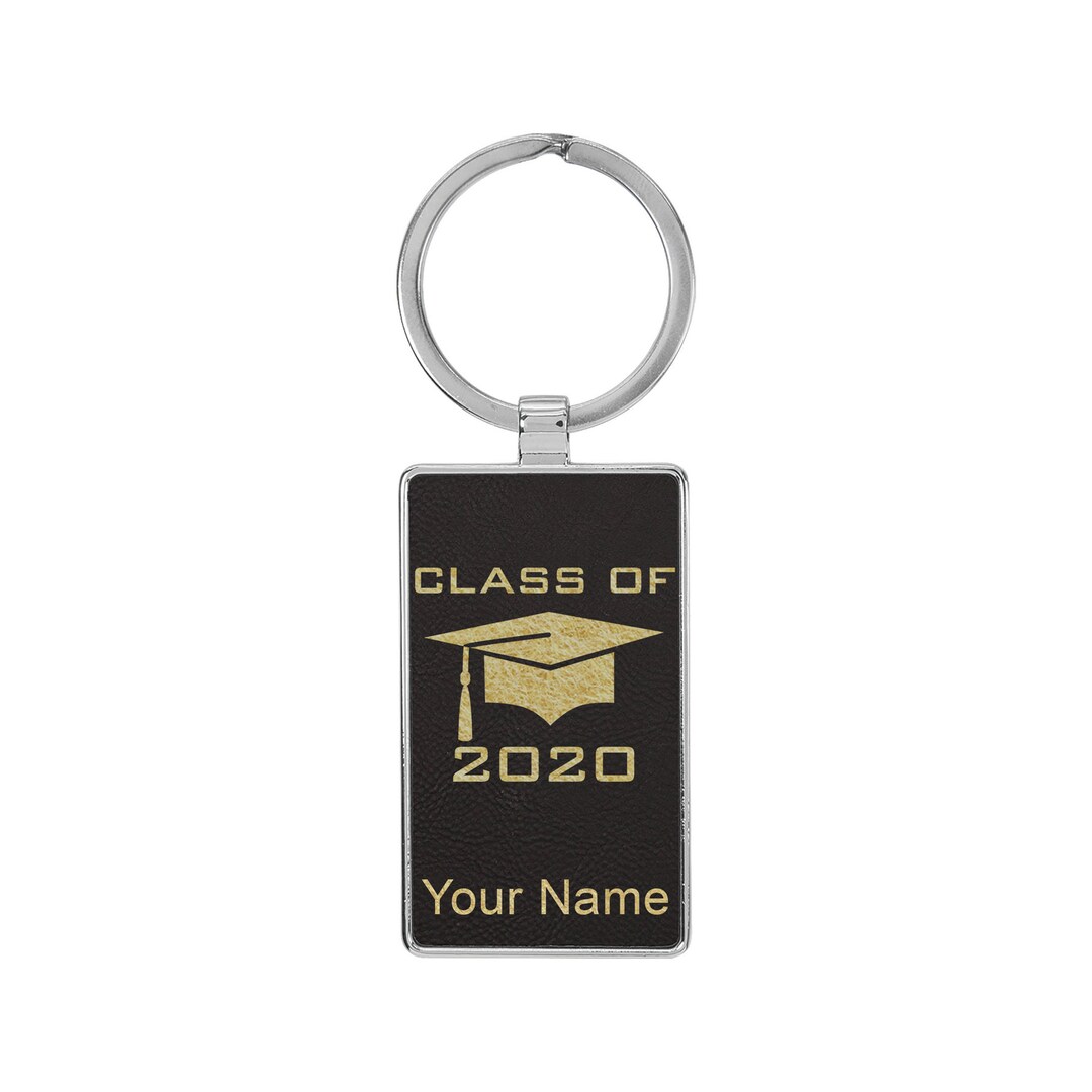 Rectangle Metal Frame Keychain, Grad Cap Class of 2020, Personalized ...