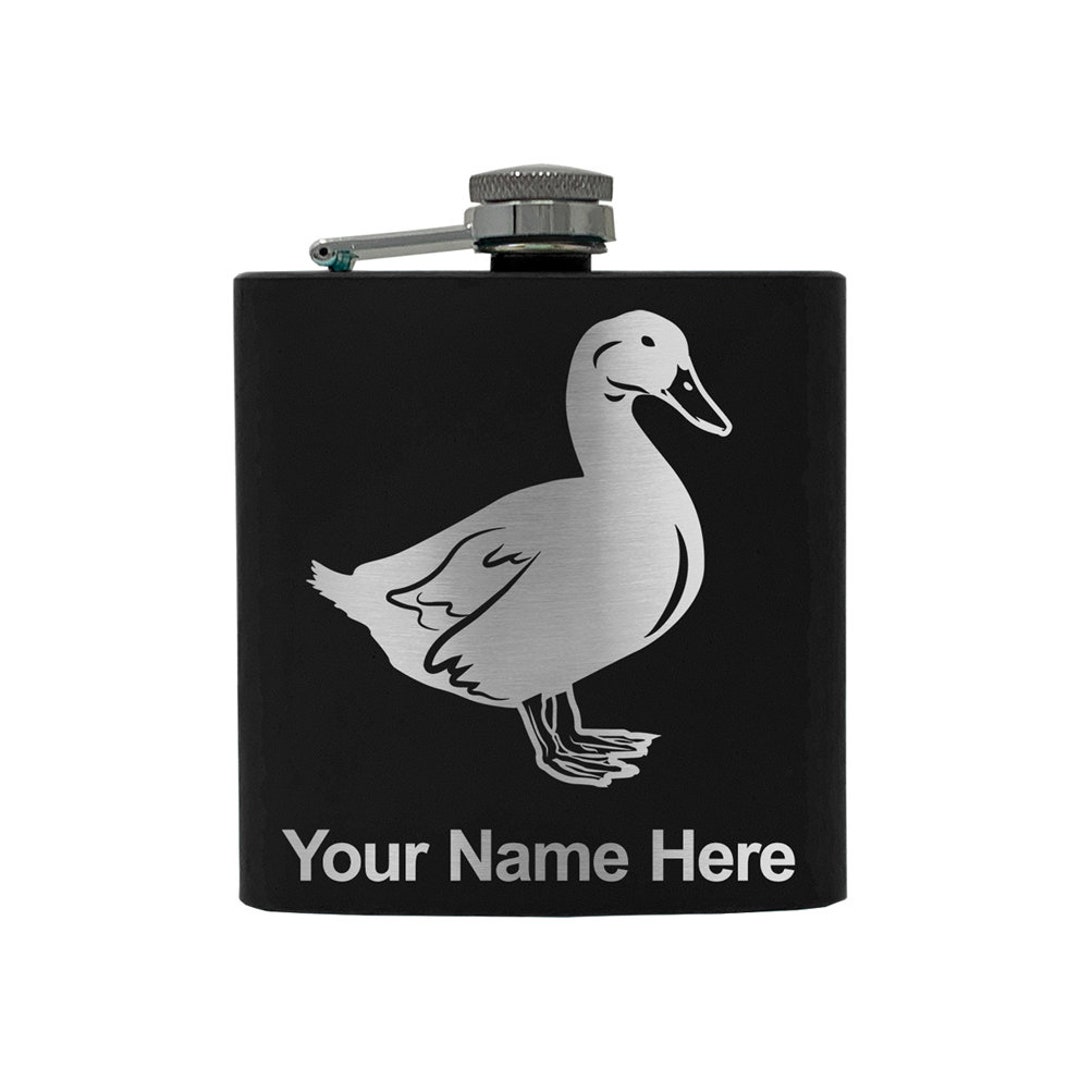 6oz Stainless Steel Flask, Duck, Personalized Engraving Included ...