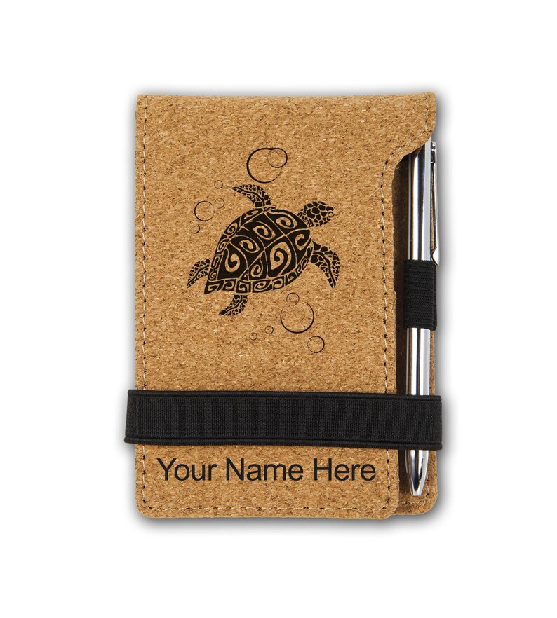 Faux Leather Mini NotepadHawaiian Sea Turtle Personalized | Etsy