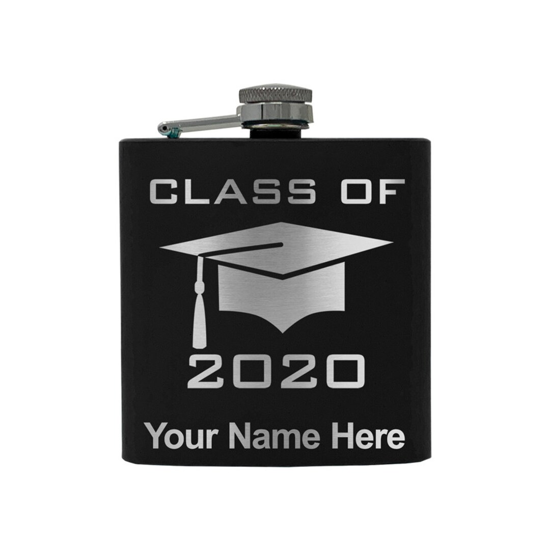 6oz Stainless Steel Flask, Grad Cap Class of 2020, 2021, 2022, 2023 ...