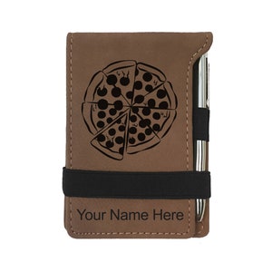 Faux Leather Mini Notepad, pizza, Personalized Engraving Included - Etsy