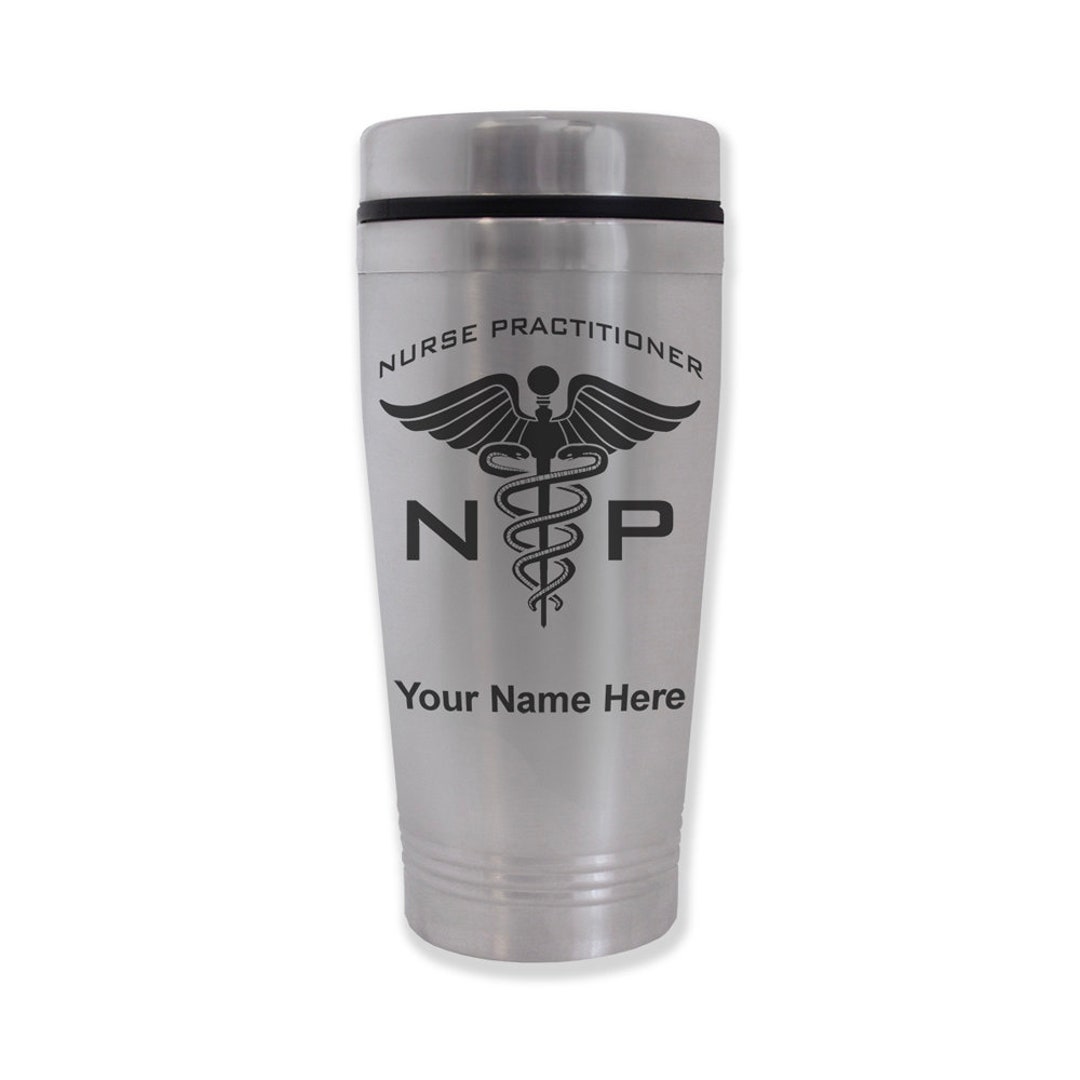 Commuter Travel Mug, np Nurse Practitioner, Personalized Engraving ...