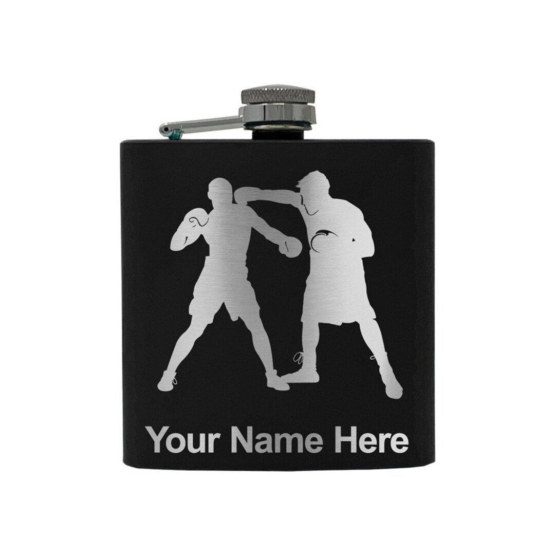 6oz Stainless Steel Flask, Boxers Boxing, Personalized Engraving ...