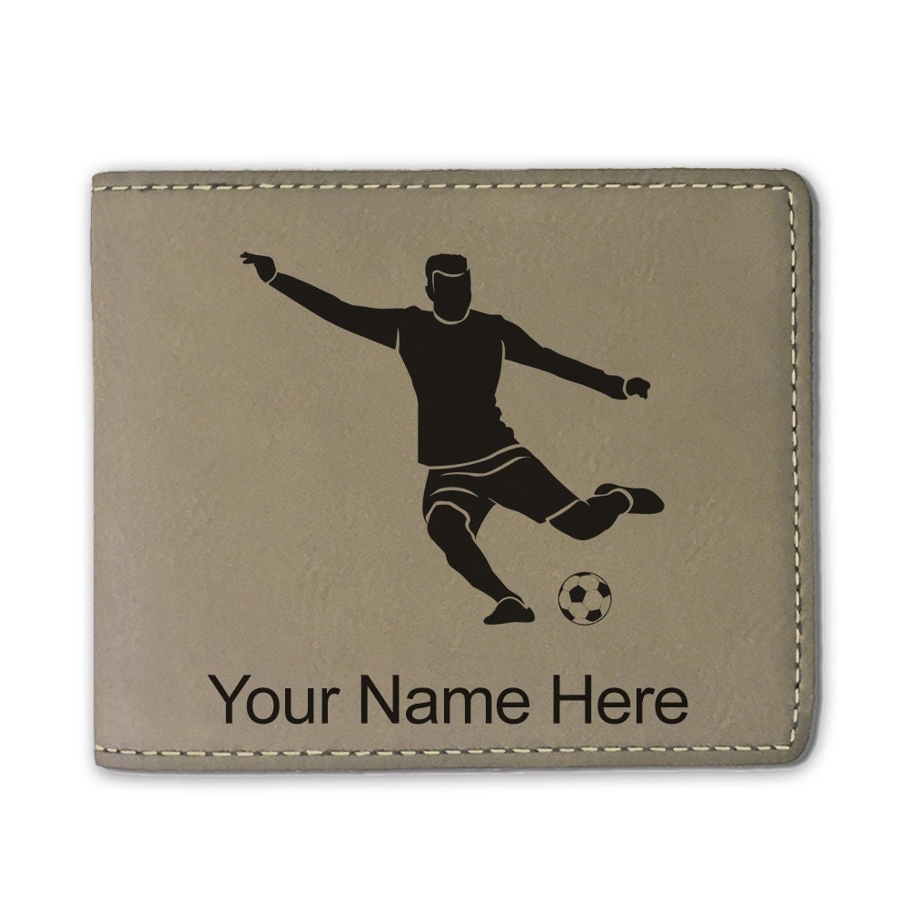 Faux Leather Bi-Fold WalletSoccer Player Man Personalized | Etsy