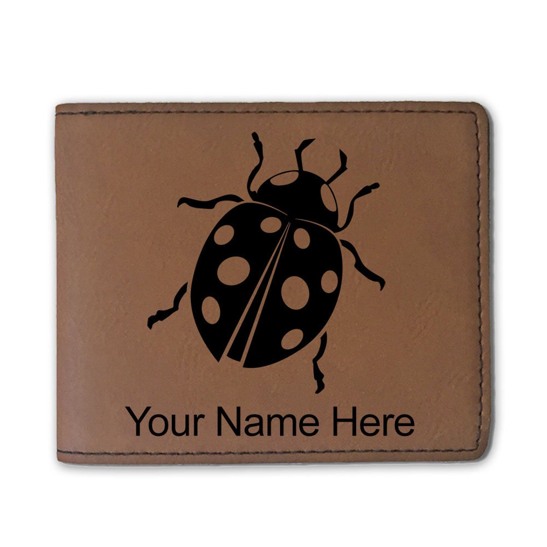 Faux Leather Bi-fold Wallet, Ladybug, Personalized Engraving Included ...