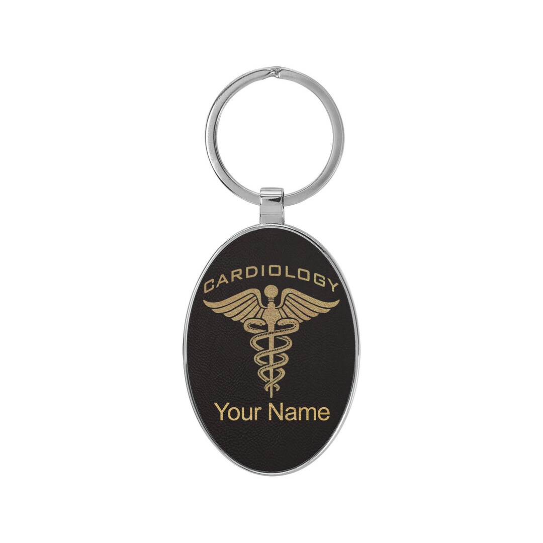 Oval Metal Frame Keychain, Cardiology, Personalized Engraving Included ...