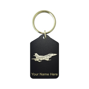 Black Metal Keychain, Fighter Jet 1, Personalized Engraving Included - Etsy