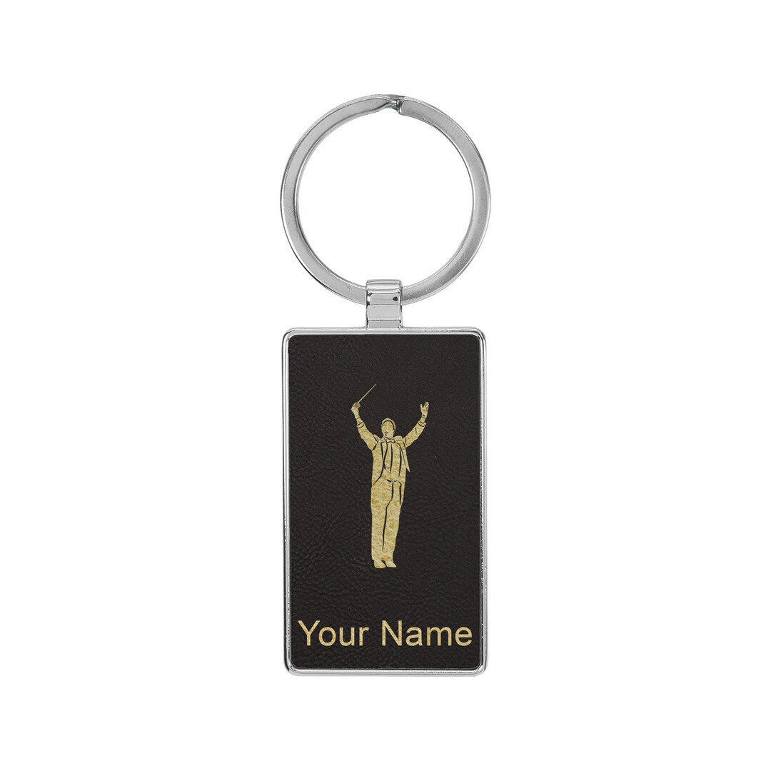 Rectangle Metal Frame Keychain, Band Director, Personalized Engraving ...