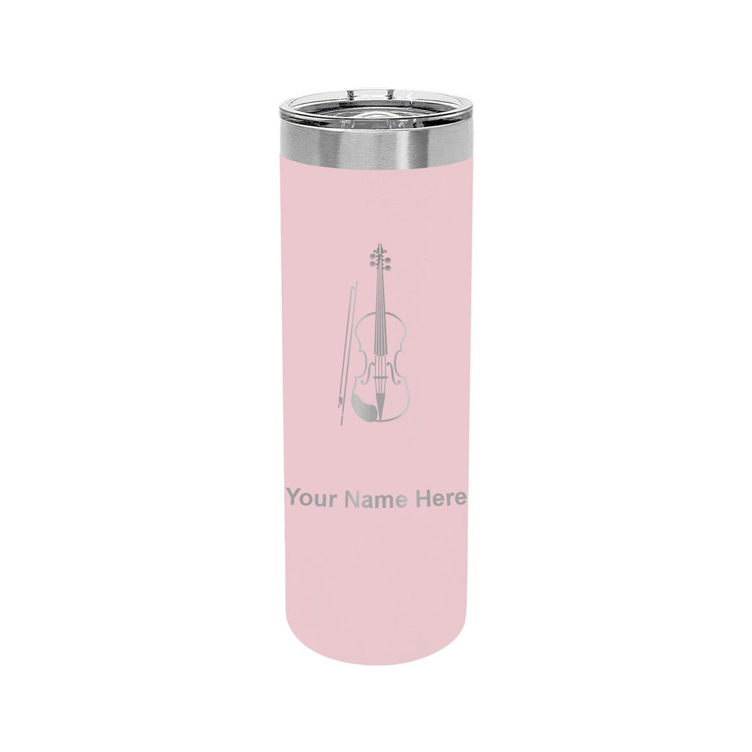 Personalized 20oz Skinny Tumbler – Violin Engraved Vacuum Insulated ...