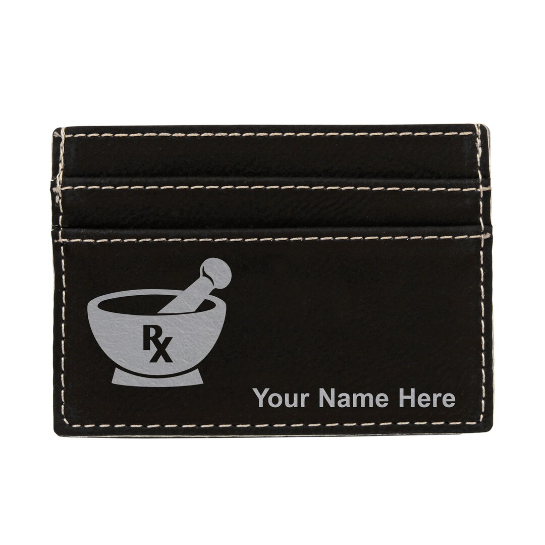 Faux Leather Money Clip Wallet, Rx Pharmacy Symbol, Personalized ...