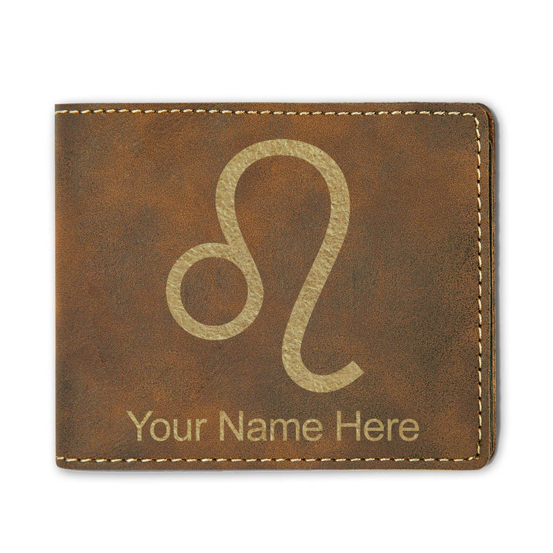 Faux Leather Bi-fold Wallet Zodiac Sign Leo Personalized - Etsy