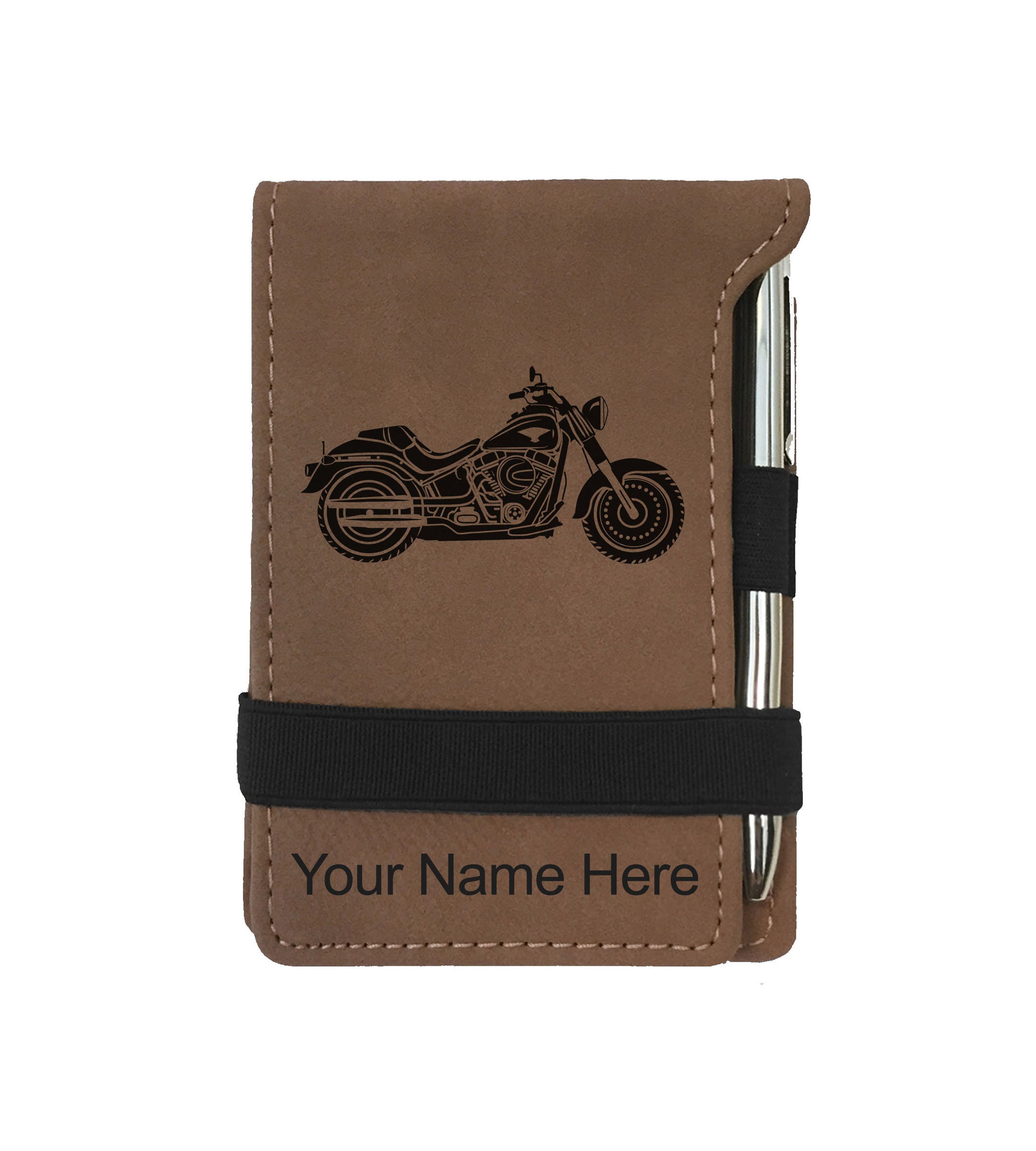 Faux Leather Mini Notepadmotorcycle Personalized Engraving - Etsy