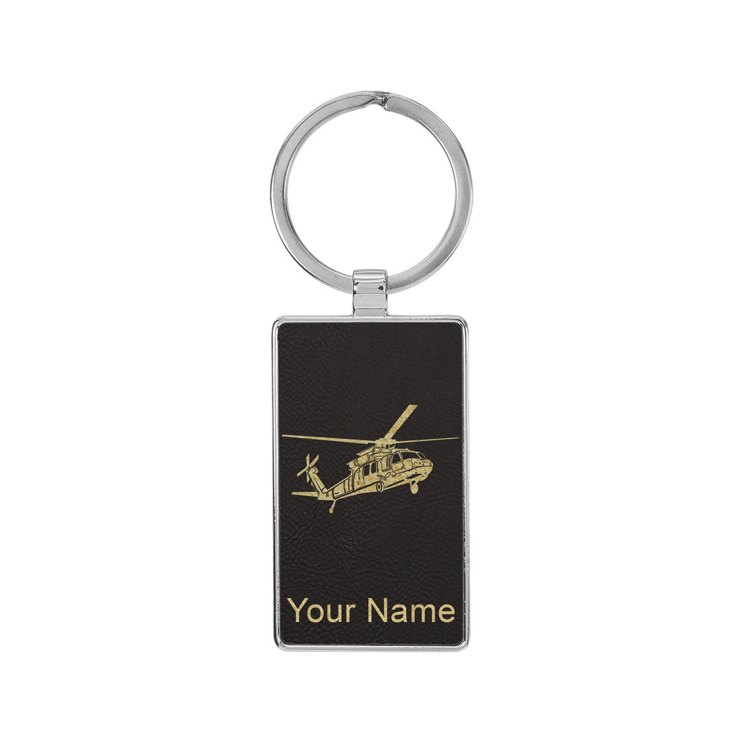 Rectangle Metal Frame Keychain, Military Helicopter 1, Personalized ...