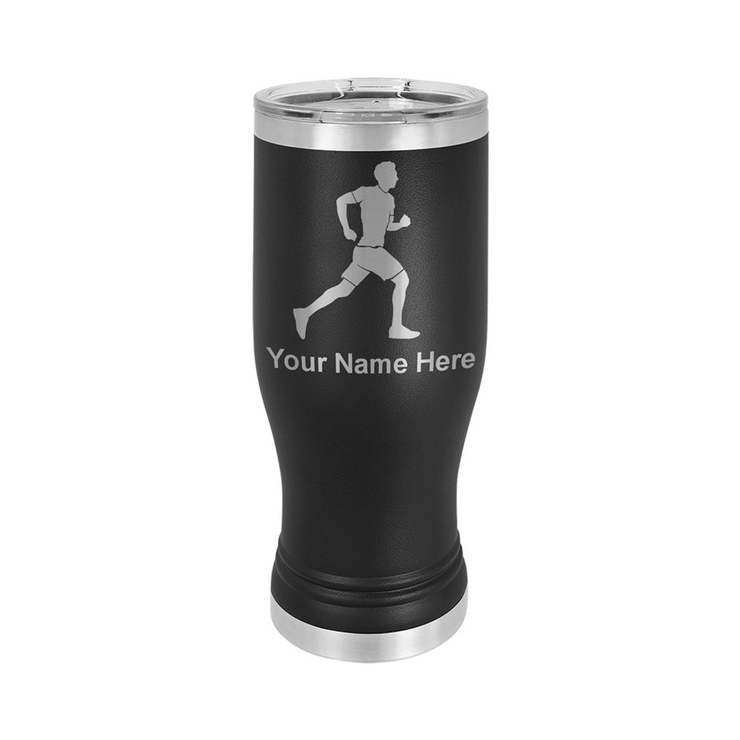 20oz Pilsner Mug, Running Man, Personalized Engraving Included - Etsy