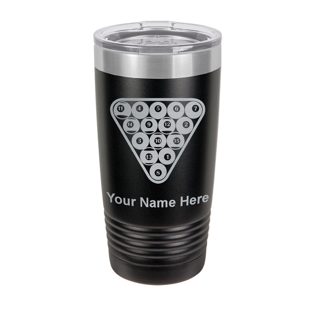20oz Tumbler Mug, billiard Balls, Personalized Engraving Included - Etsy