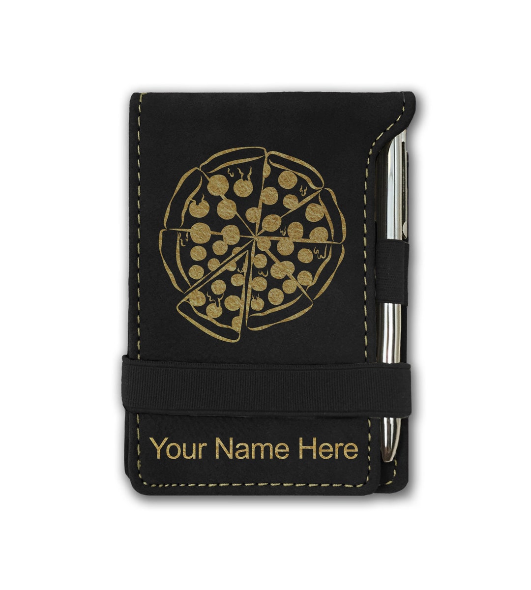 Faux Leather Mini Notepad, pizza, Personalized Engraving Included - Etsy