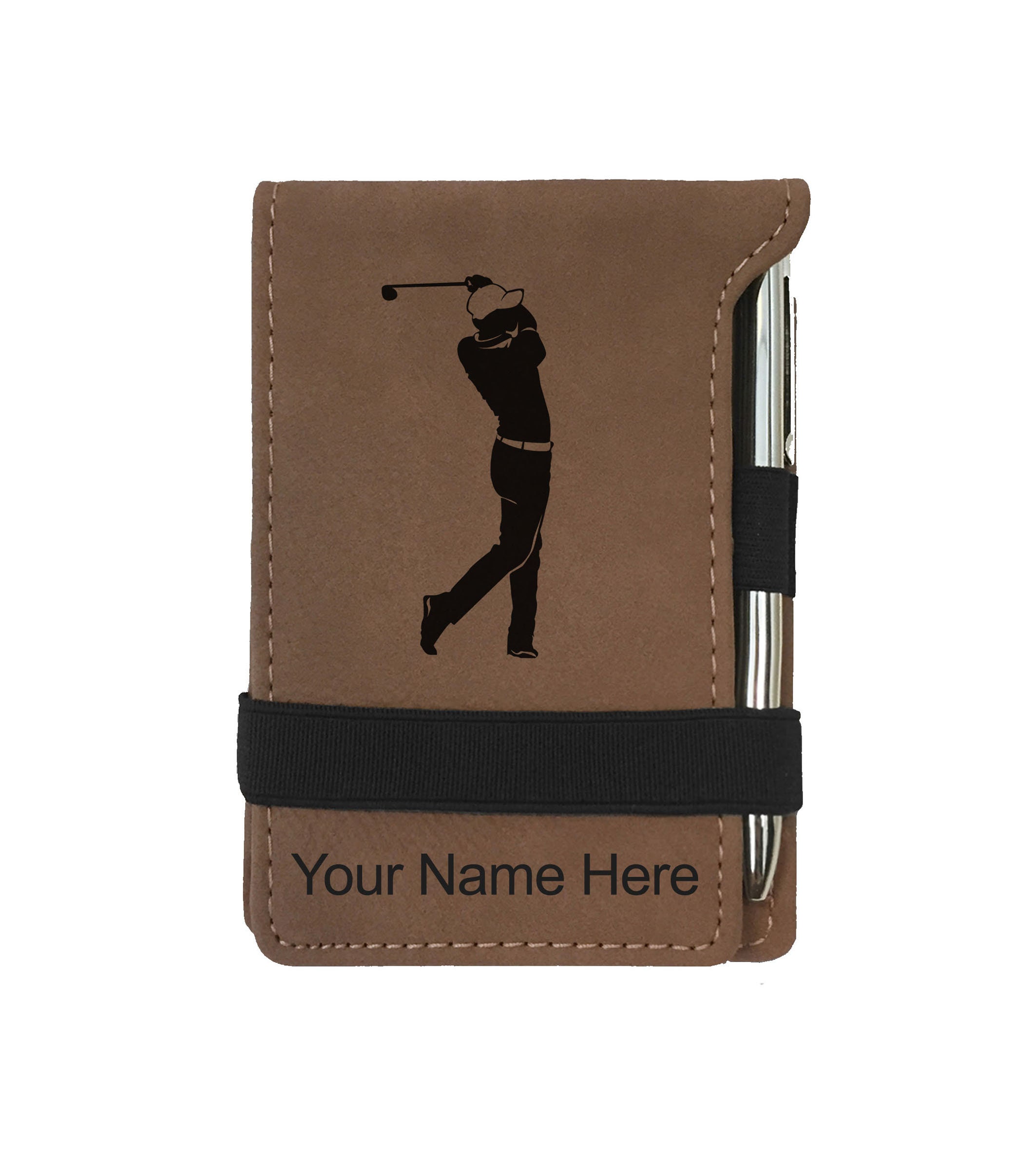 Faux Leather Mini Notepadgolfer Golfing Personalized | Etsy