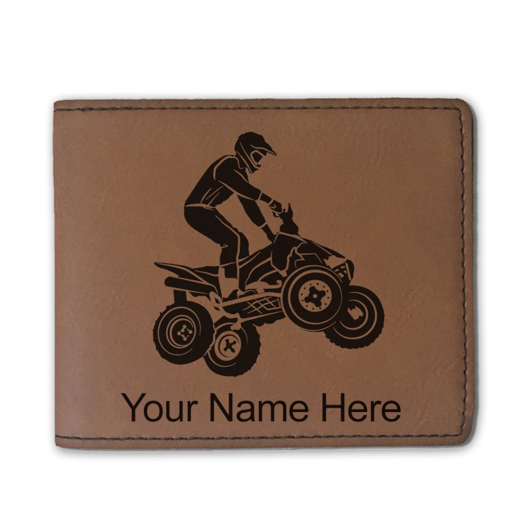 Faux Leather Bi-fold Wallet, quad, Personalized Engraving Included - Etsy