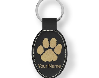 Leather Paw Print Keychain - Etsy