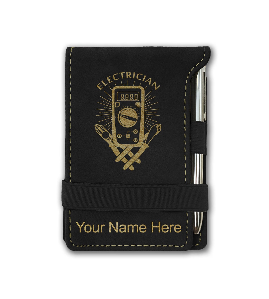Faux Leather Mini Notepad, electrician, Personalized Engraving Included ...