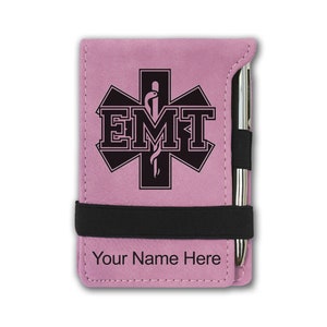 Faux Leather Mini Notepad, emt Emergency Medical Technician ...