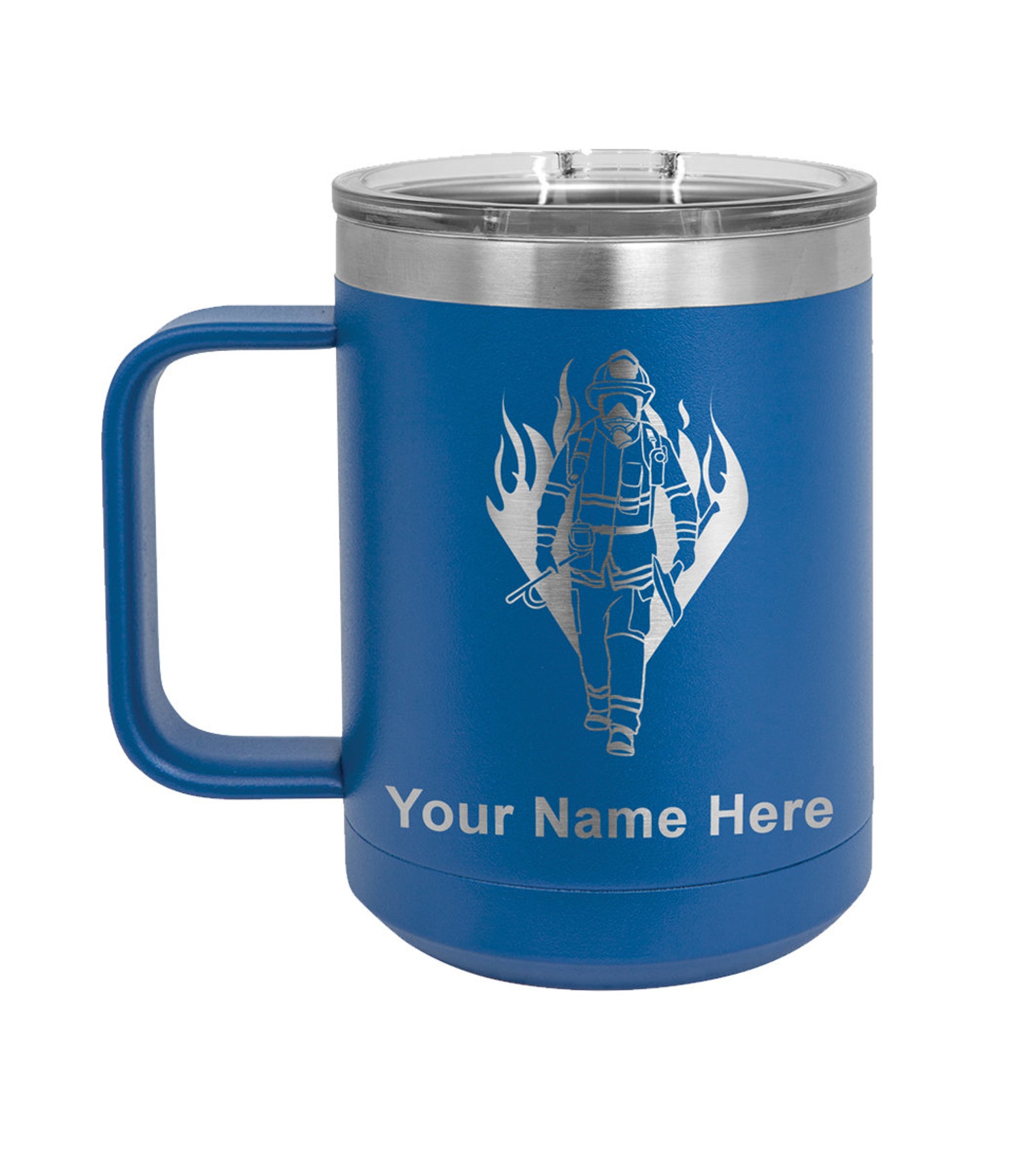 Lasergram 15oz Vacuum Insulated Coffee Mug Fireman - Etsy