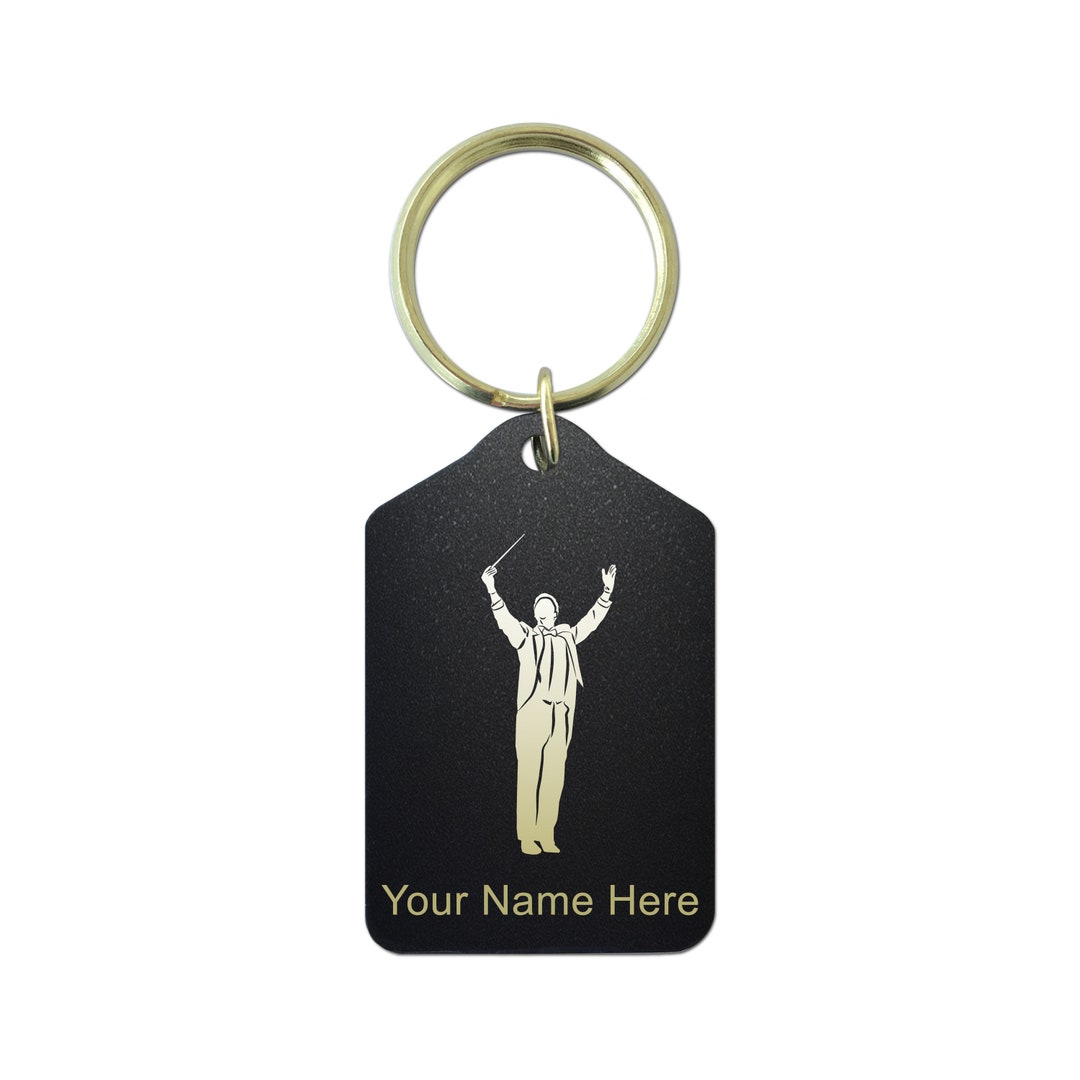 Black Metal Keychain, Band Director, Personalized Engraving Included - Etsy