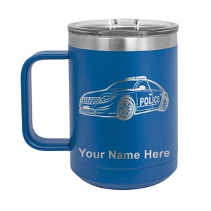 Lasergram 15oz Vacuum Insulated Coffee Mug, Police Car, Personalized ...