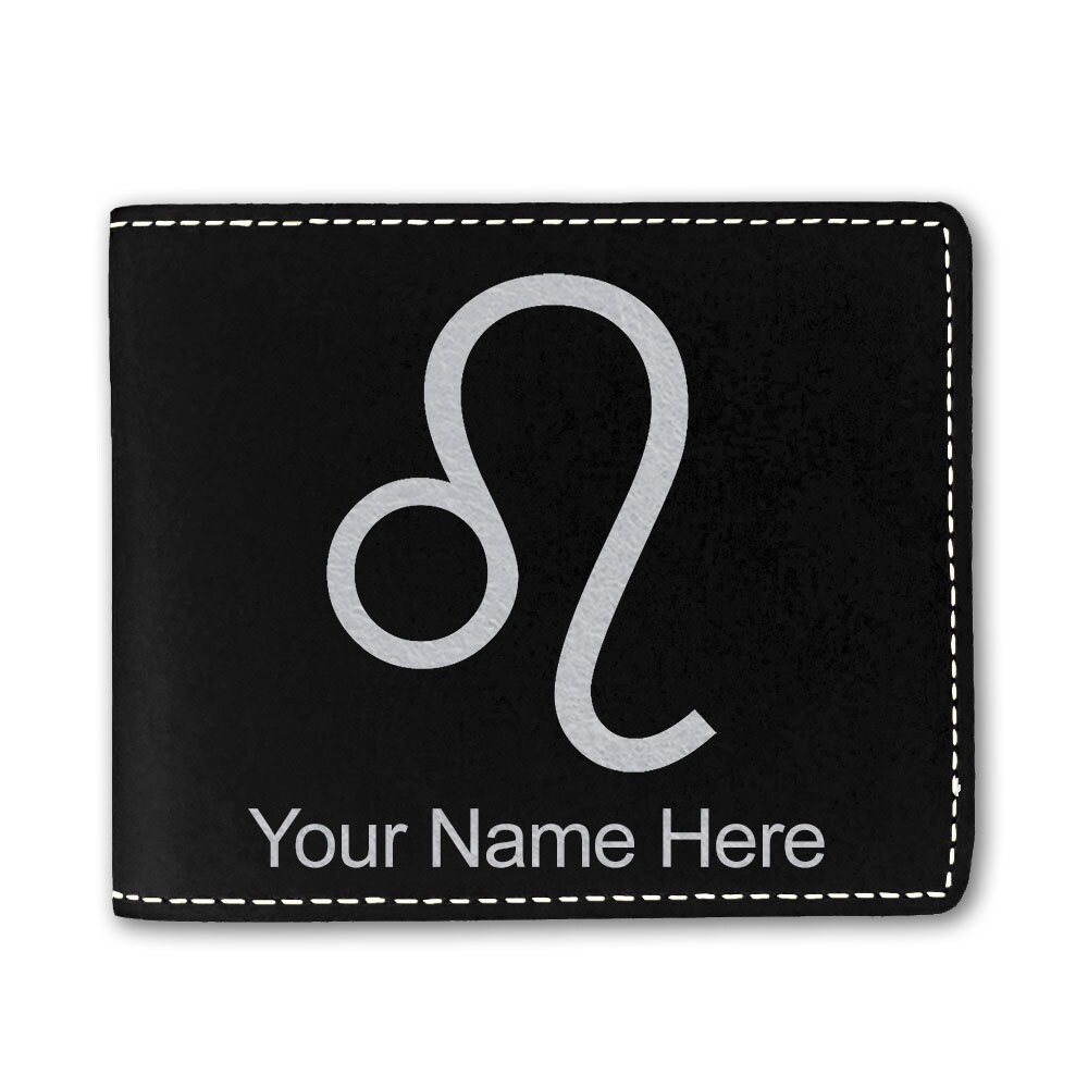 Faux Leather Bi-fold Wallet Zodiac Sign Leo Personalized - Etsy