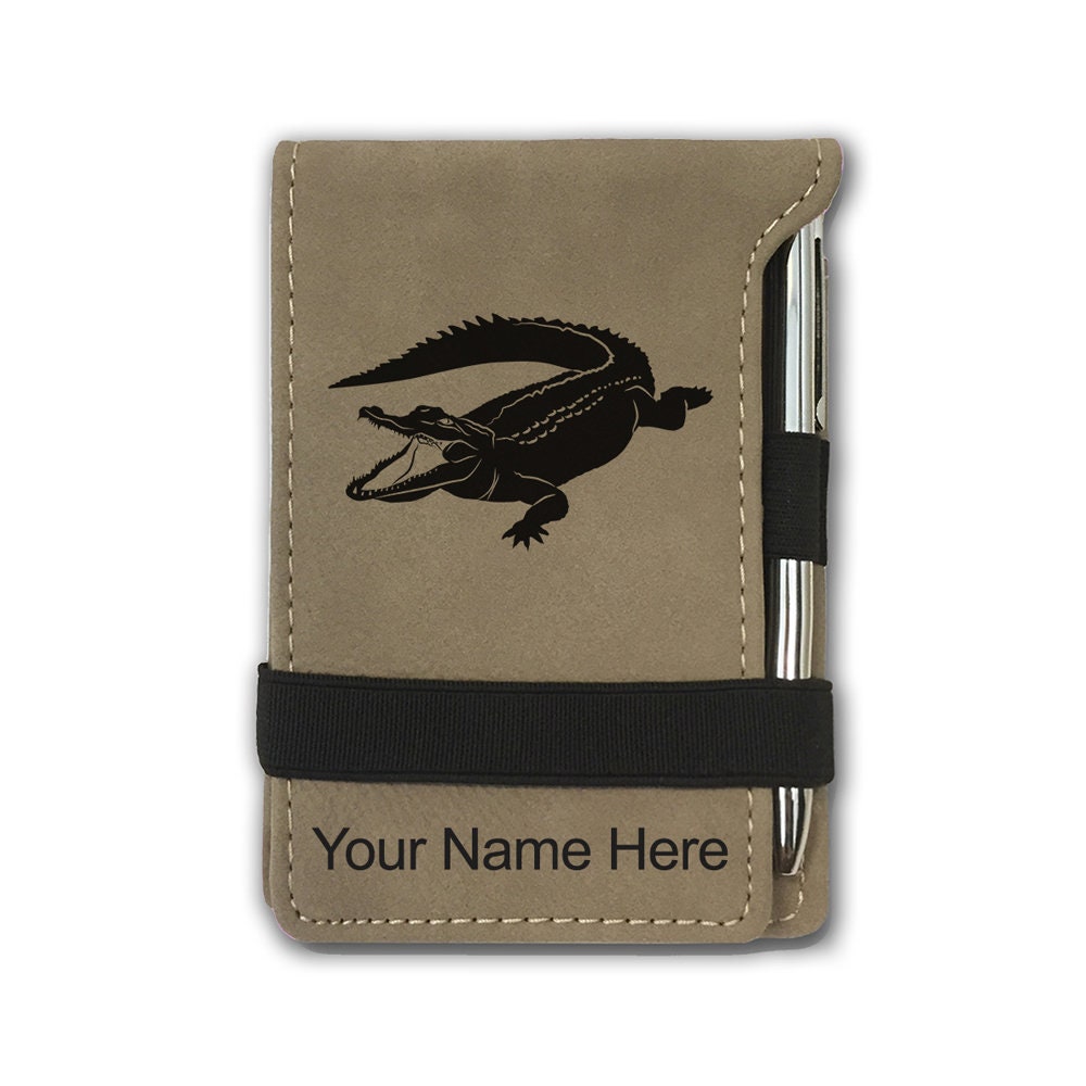 Faux Leather Mini Notepad, Alligator, Personalized Engraving Included ...