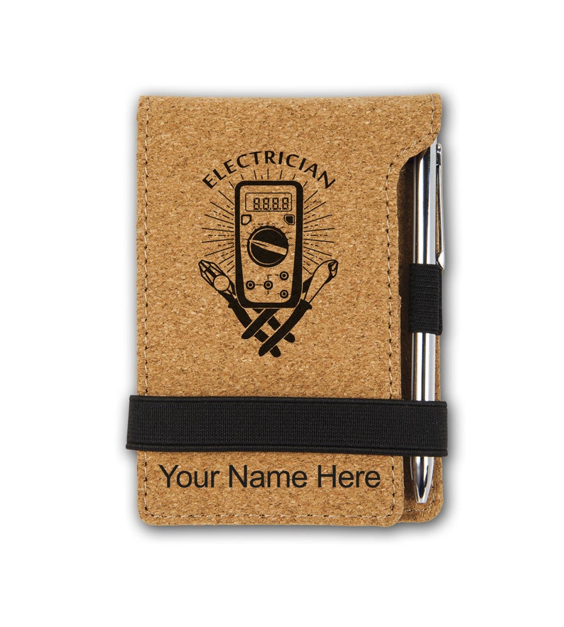 Faux Leather Mini NotepadElectrician Personalized Engraving | Etsy