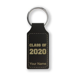 Faux Leather Rectangle Keychain, class of 2020, 2021, 2022, 2023, 2024 ...